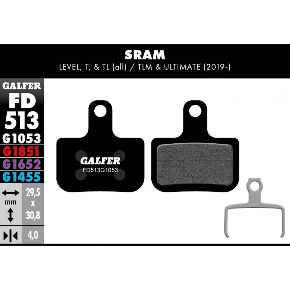 Galfer Disc Brake Pads for SRAM Level - FD513 G1053 - Performance Blac ...