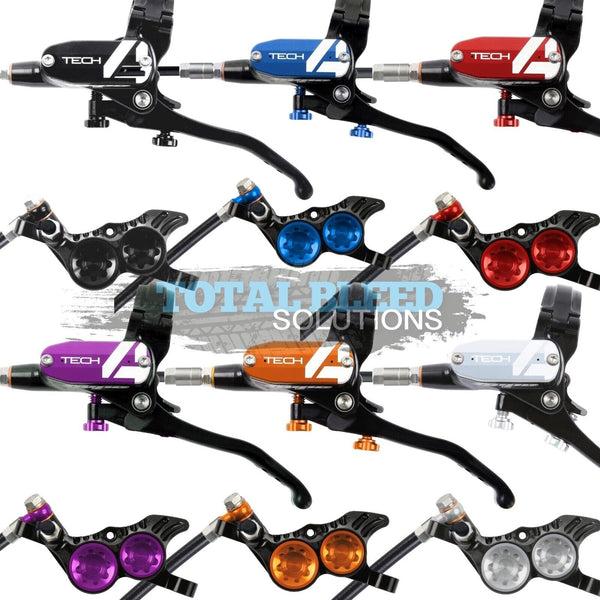 Hope Tech 4 V4 Complete Disc Brake. No Rotor. Black Hose. Various Colo ...